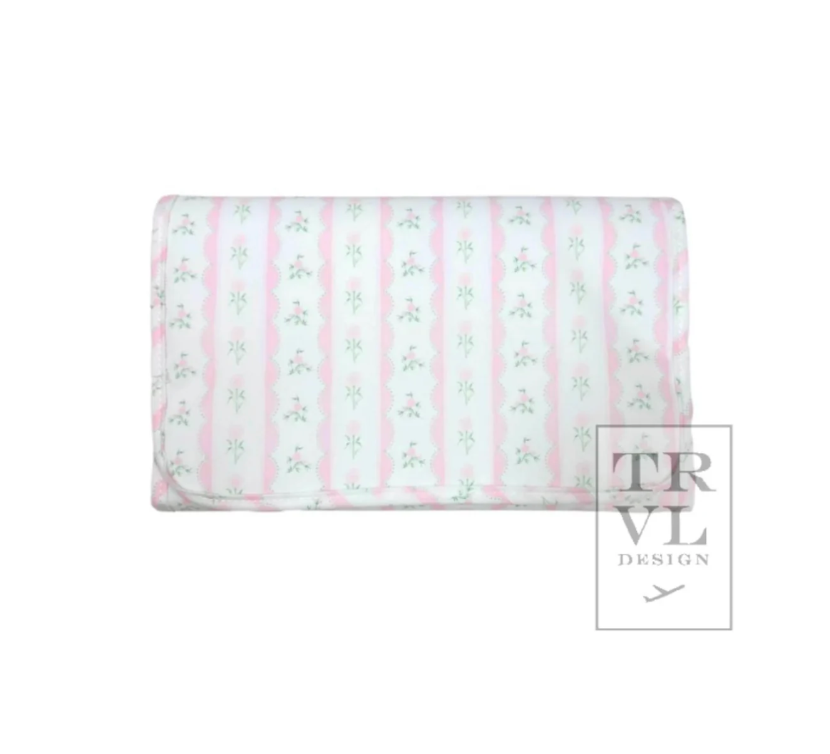 TRVL: Pink Ribbon Floral Changing Pad – Lollipops Children's Boutique