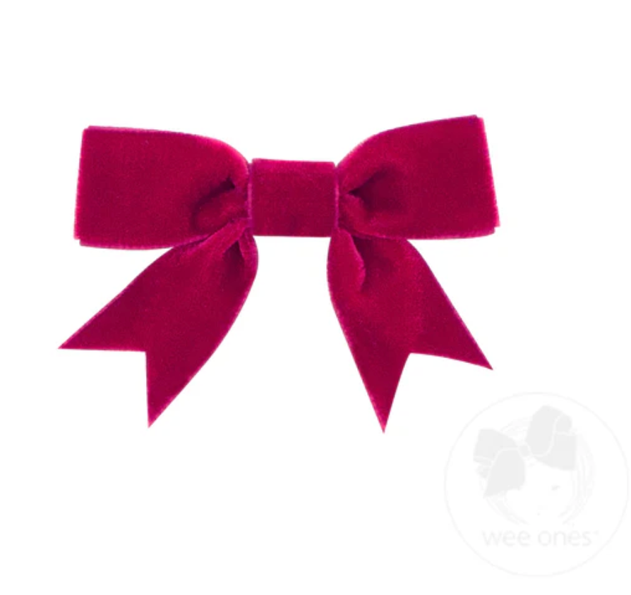 wee ones: Mini Velvet Two-Loop Bow with Fancy Cut Tail – Lollipops ...